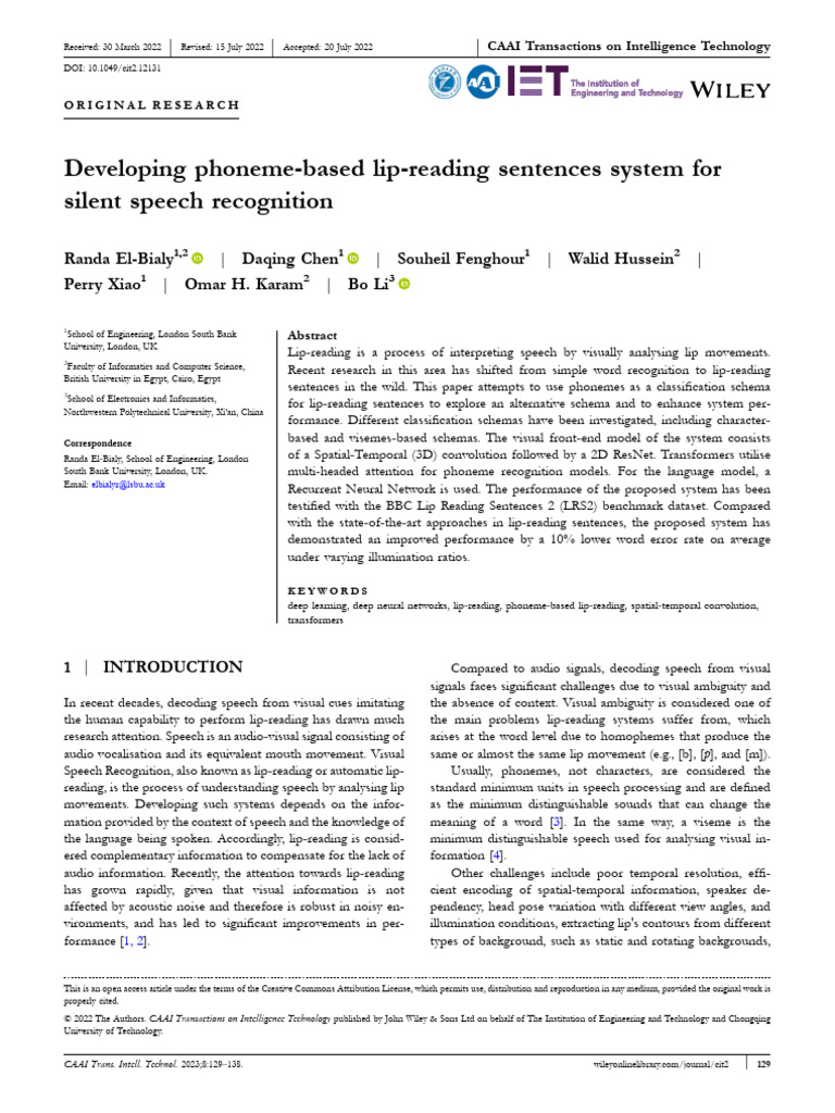 Developing Phoneme-Based Lip-Reading Sentences System For Silent Speech ...