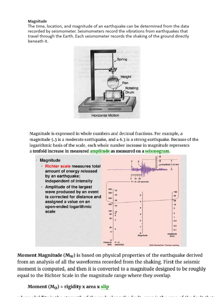 Earthquake Magnitude and Intensity, Waves | PDF | Seismology | Earthquakes