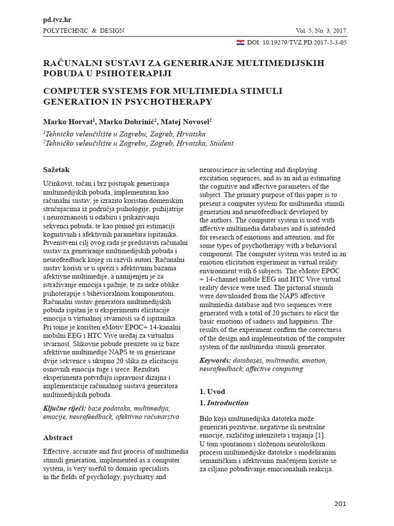 05 Računalni Sustavi Za Generiranje Multimedijskih HORVAT | PDF