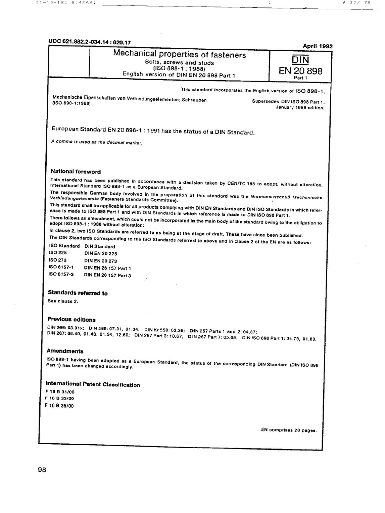 Din en 20898-1-92 | PDF