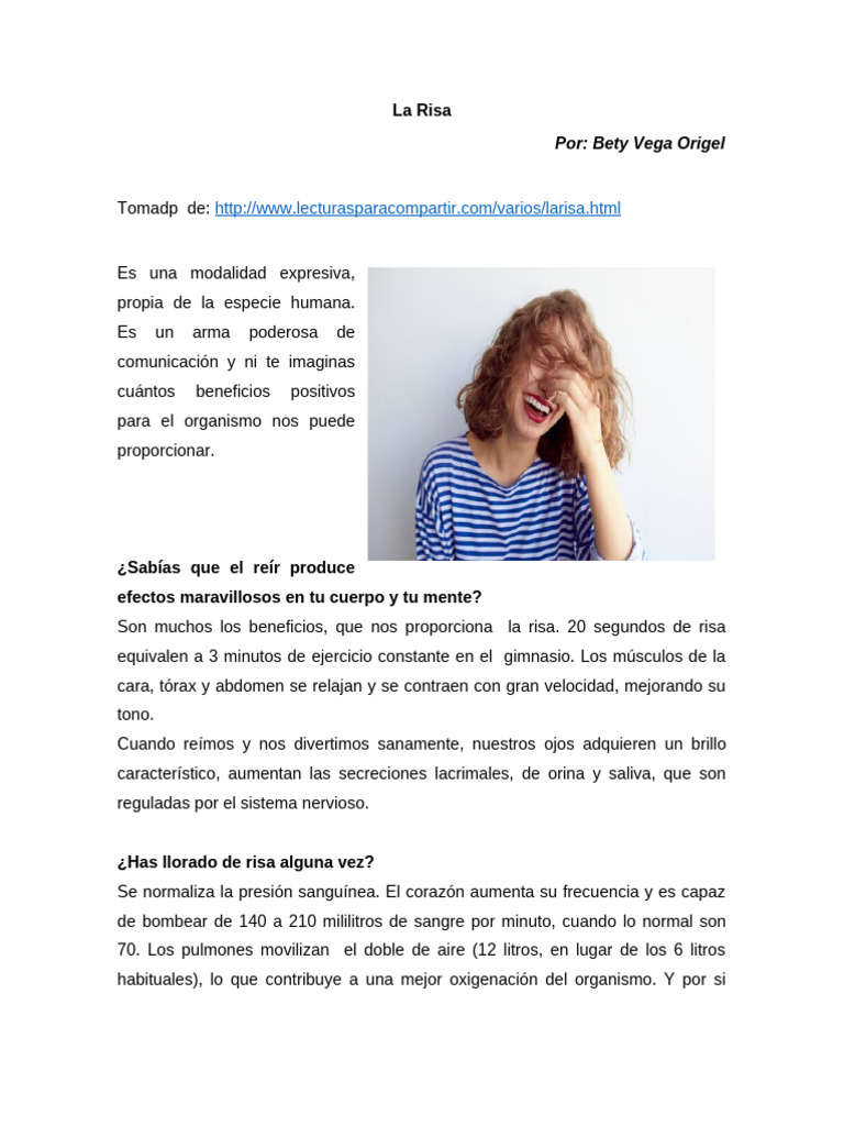 Actividad 3 Primera Fasetexto La Risa | PDF