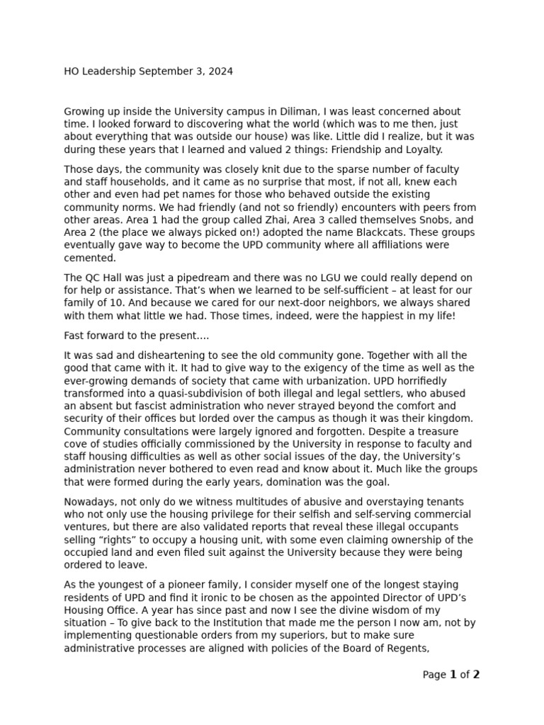 HO Leadership Article - September 3 2024 | PDF