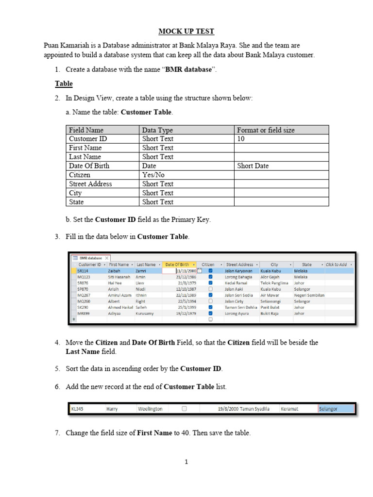 Database Mock Up Test | PDF | Databases | Software Database Mock Up Test | PDF | Databases | Software