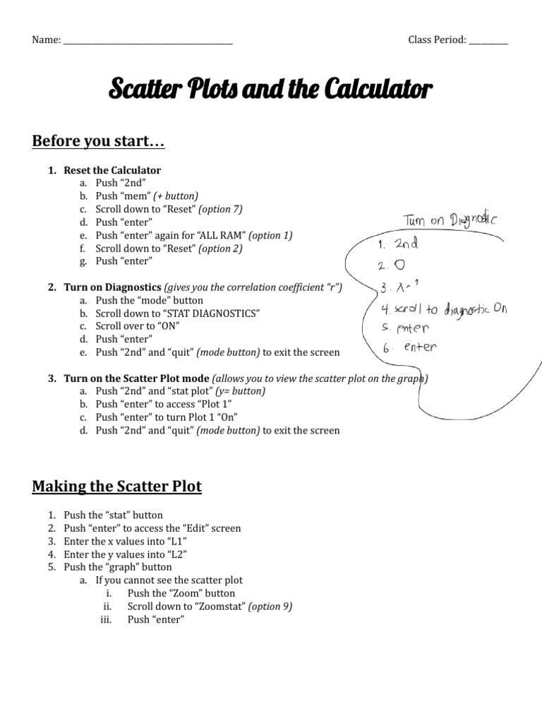Scatter Plots and The Calculator - Google Docs | PDF | Statistical ...