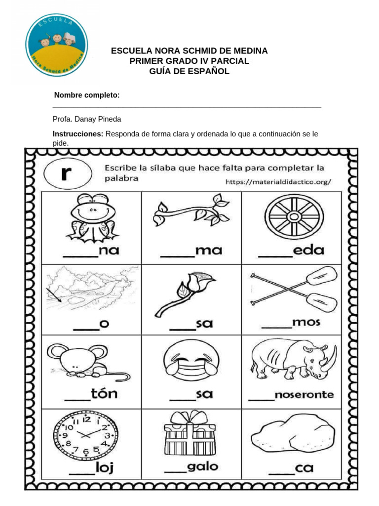 Guías de Estudio para Primer Grado | PDF