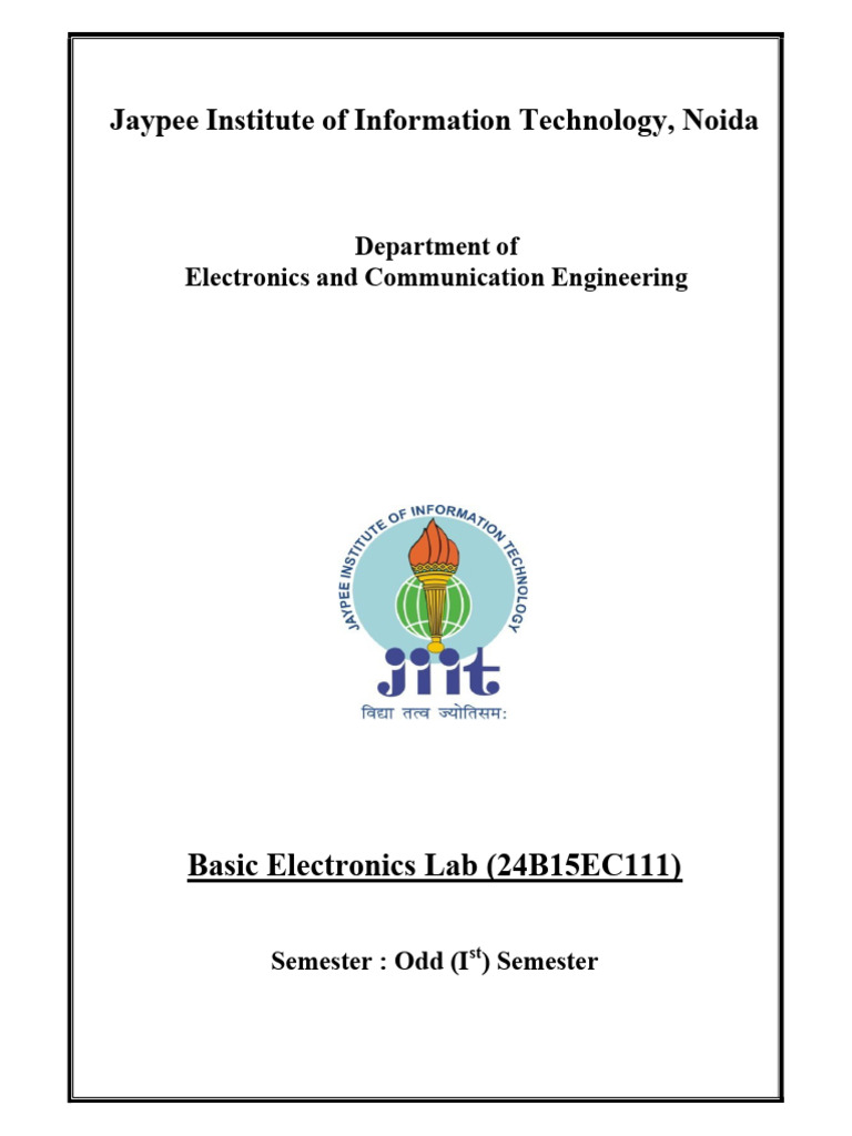 Basic Electronics Lab Manual | PDF | Rectifier | Diode