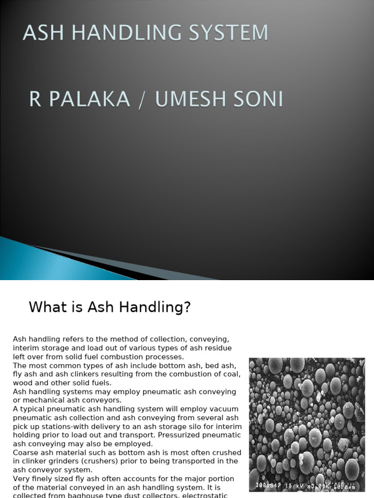 Ash Handling PPT by Umesh | PDF