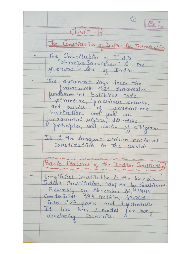 Constitutional Values - Unit 1 | PDF