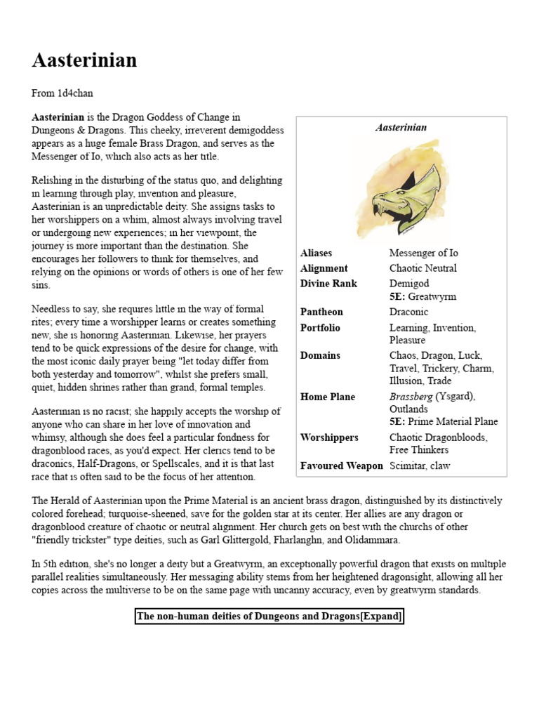 Aasterinian - 1d4chan | PDF | D20 System | Gary Gygax Games