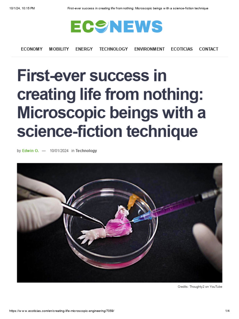 Creating Life from Scratch: Breakthroughs in Bioengineering | PDF ...