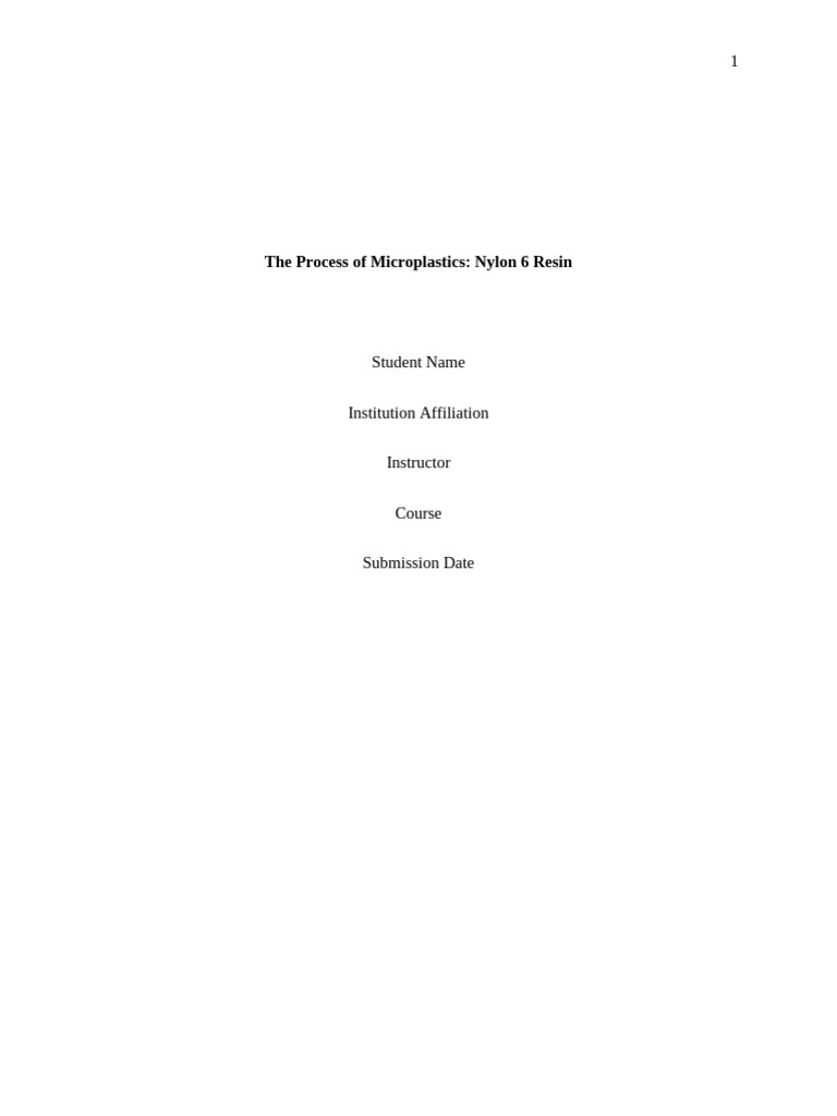 Nylon-6 Microplastics: Synthesis & Health Risks | PDF | Polymerization ...