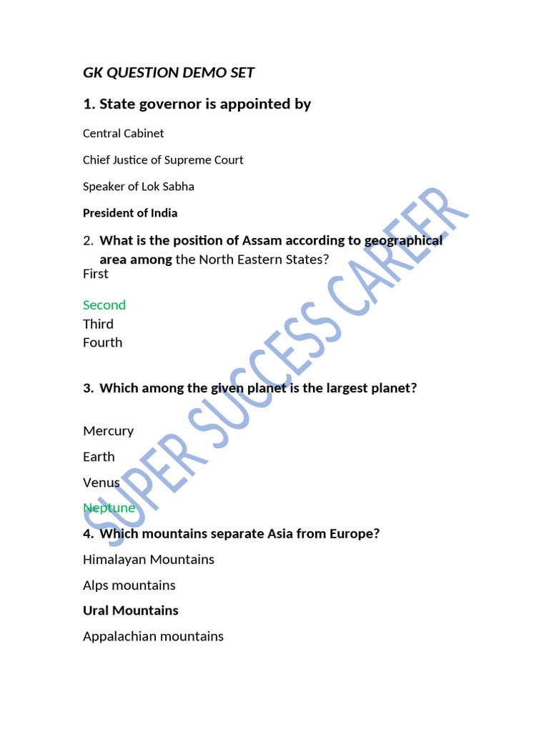 Assam General Knowledge MCQ | PDF