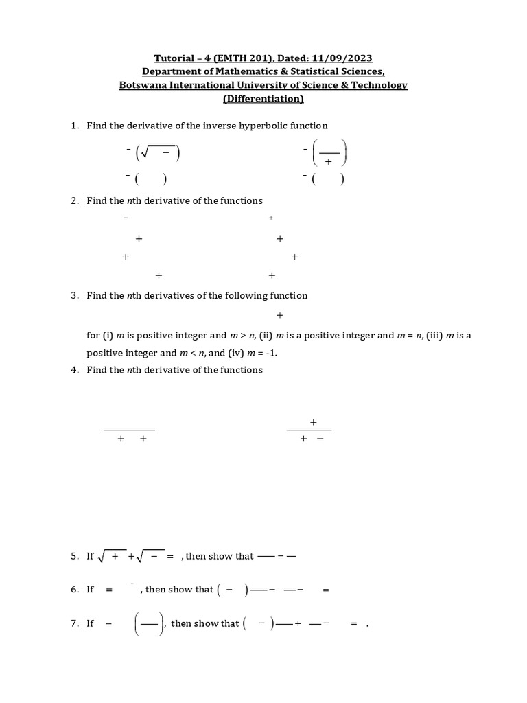 EMTH 201-Tutorial 4-11-9-2023 | PDF | Mathematical Concepts ...