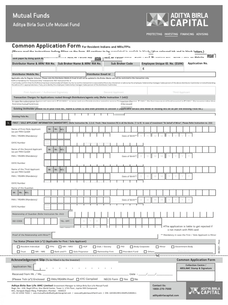 Absli MF | PDF | Cheque | Identity Document