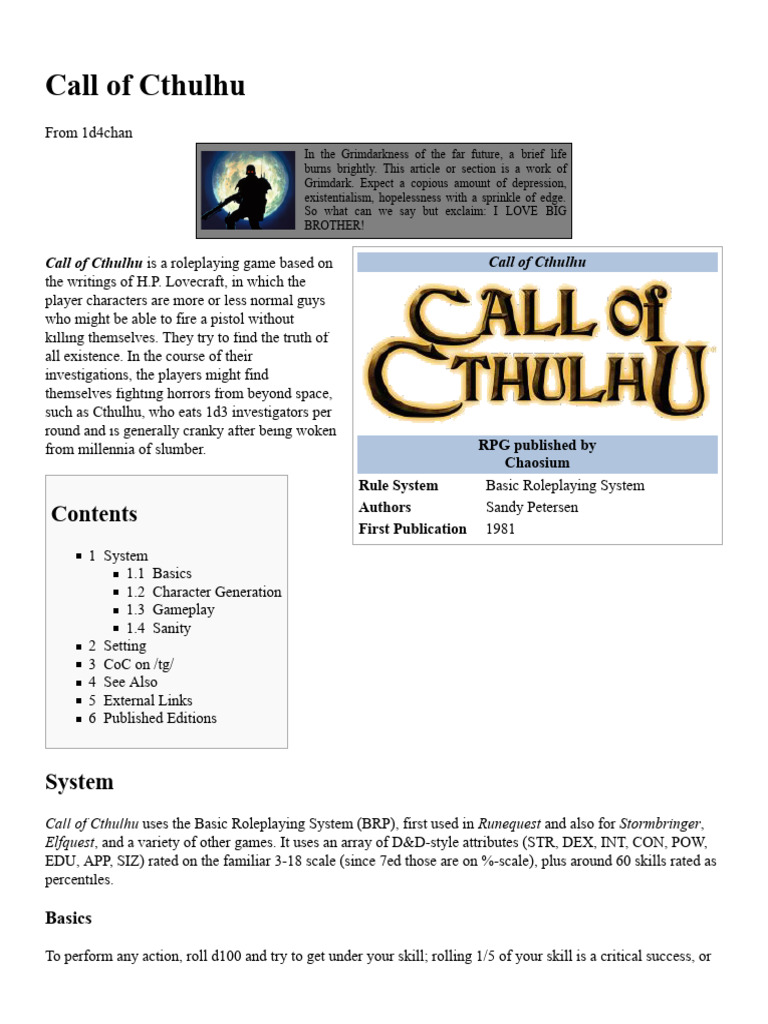 Call of Cthulhu - 1d4chan | PDF