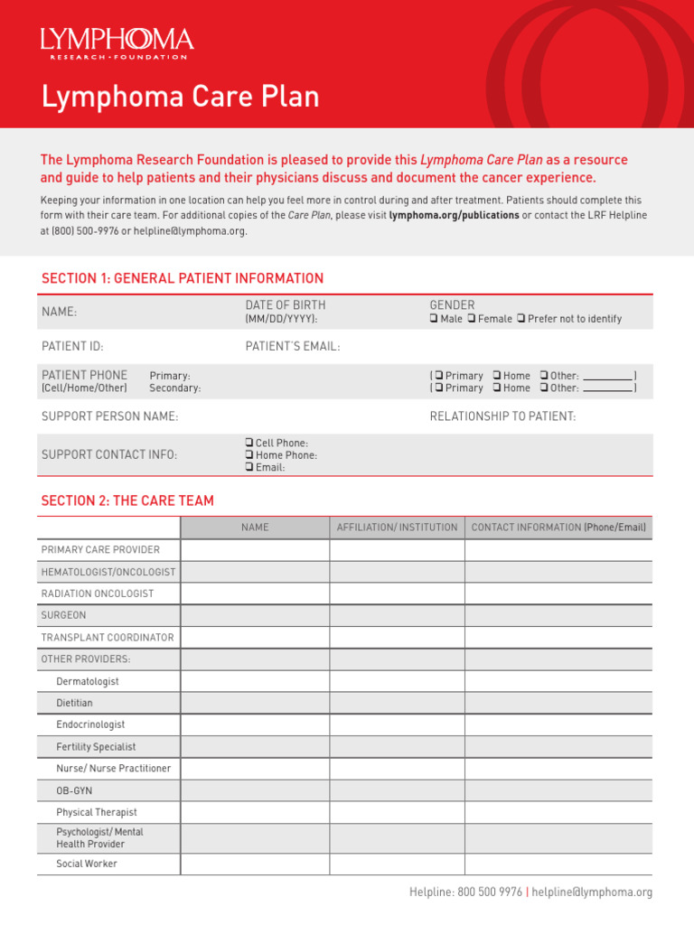 Care Plan Form | PDF | Hematopoietic Stem Cell Transplantation ...