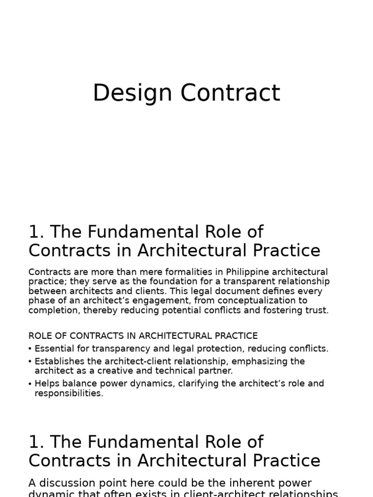 Design Contract Prof PRac | PDF | Mediation | Architect
