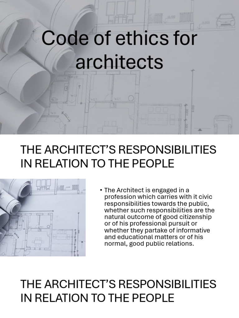 Code of Ethics For Architects | PDF | Architect | General Contractor