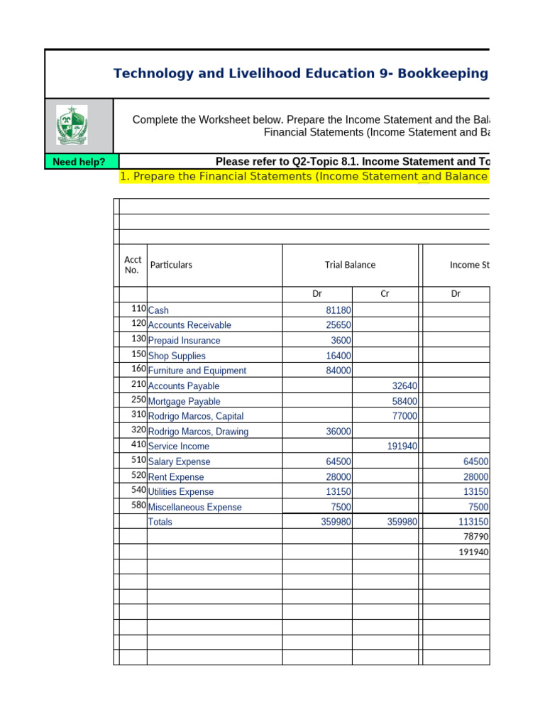 Preparing Income Statement and Balance Sheet-1 | PDF | Balance Sheet ...