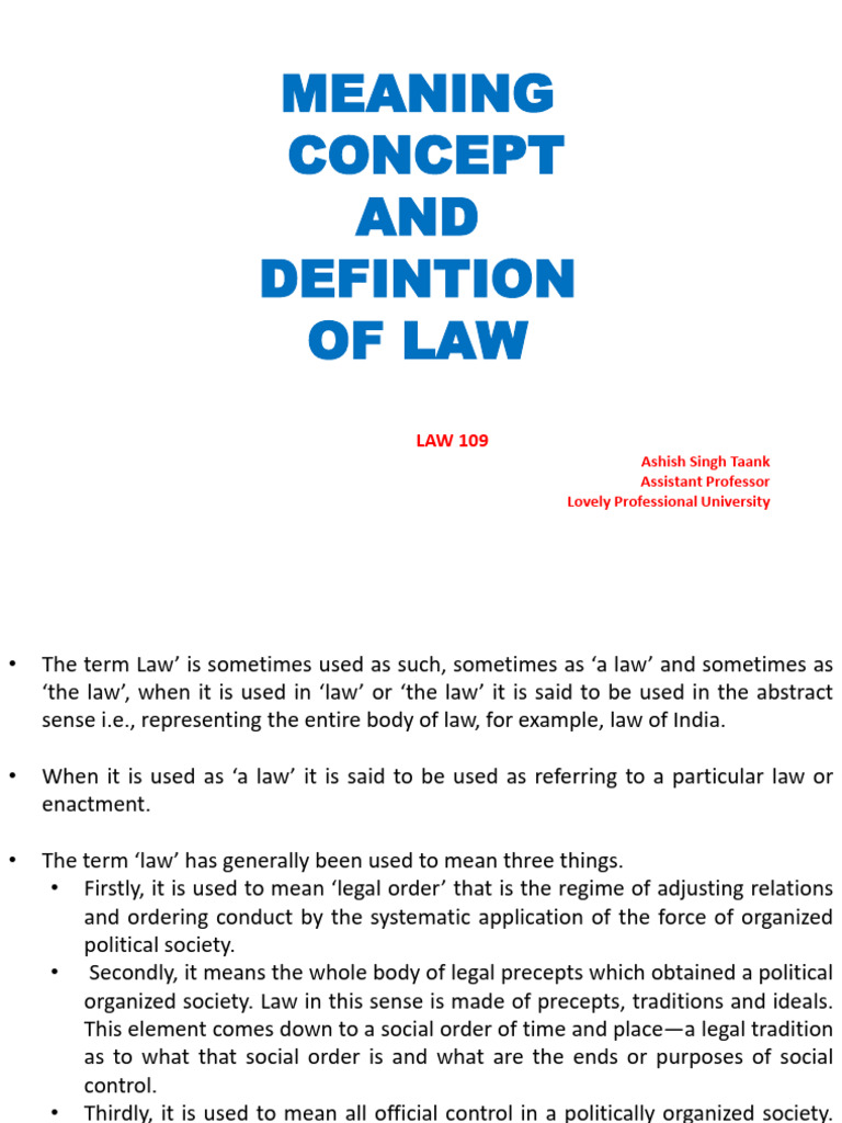 Definition and Concept of Law | PDF | Common Law | Dharma