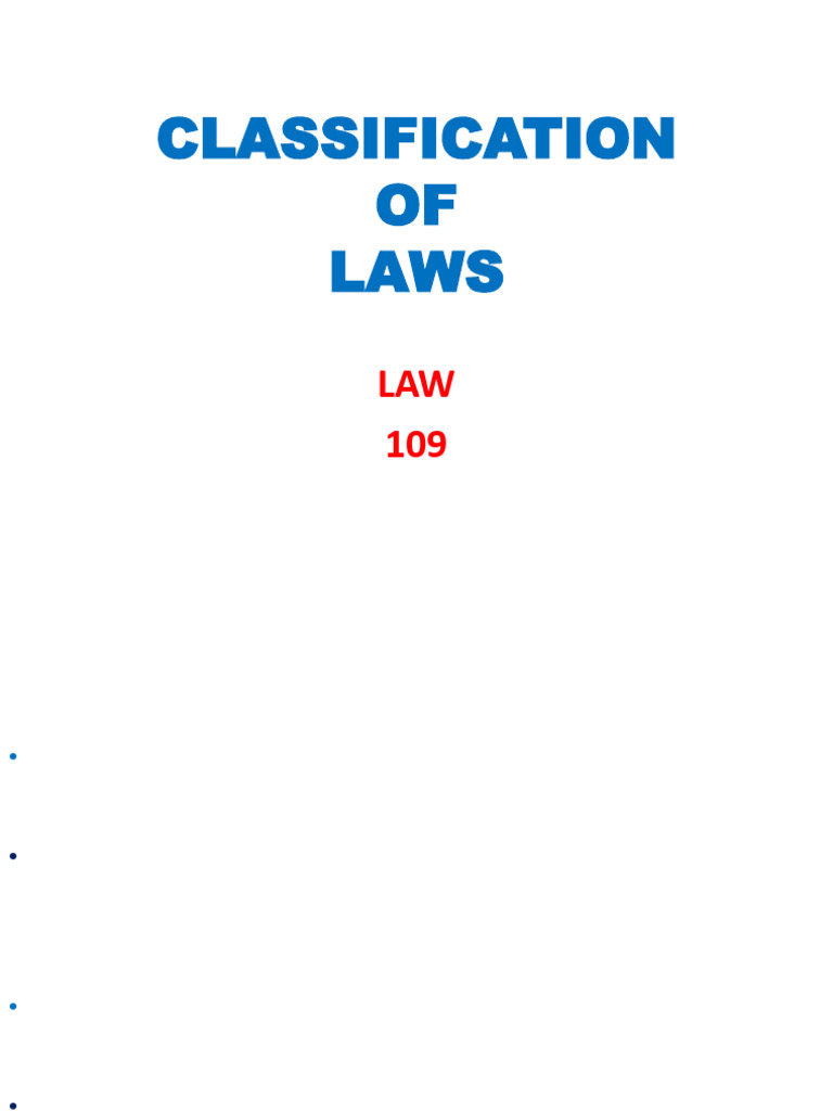 4 Classification of Laws | PDF | Equity (Law) | Common Law