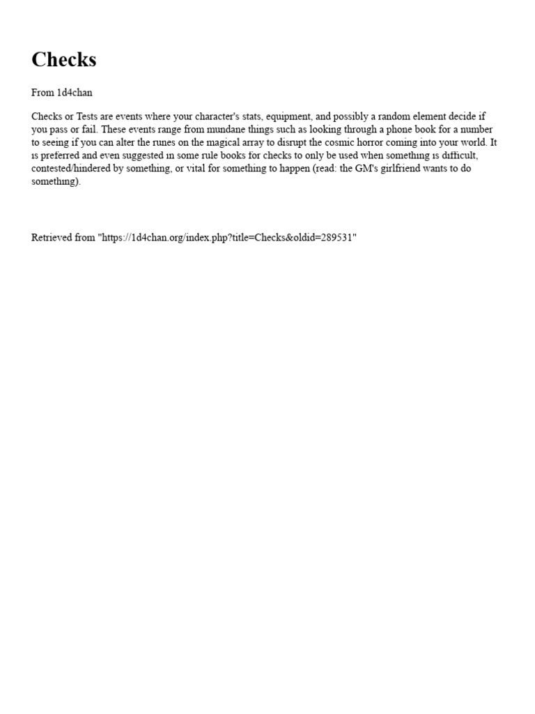 Checks - 1d4chan | PDF