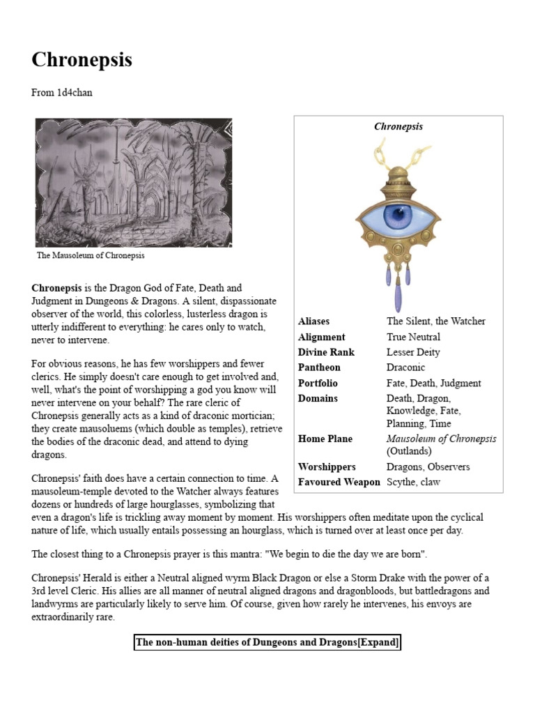 Chronepsis - 1d4chan | PDF | Worship | Dungeons & Dragons