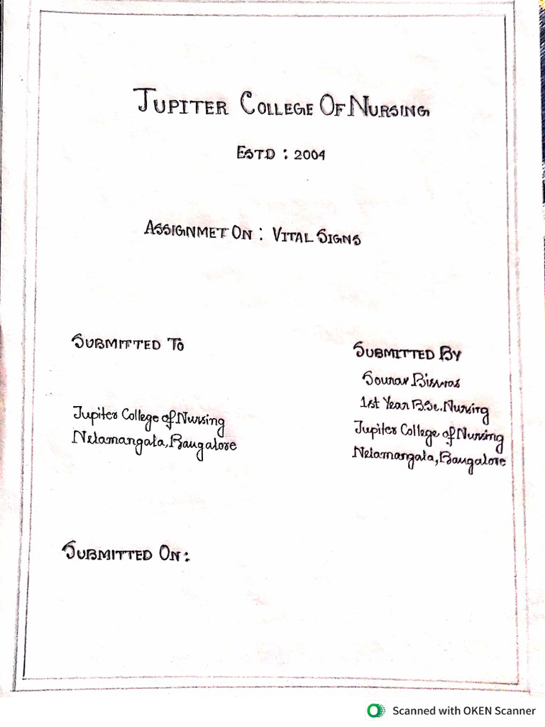 Assignment On Vital Signs | PDF