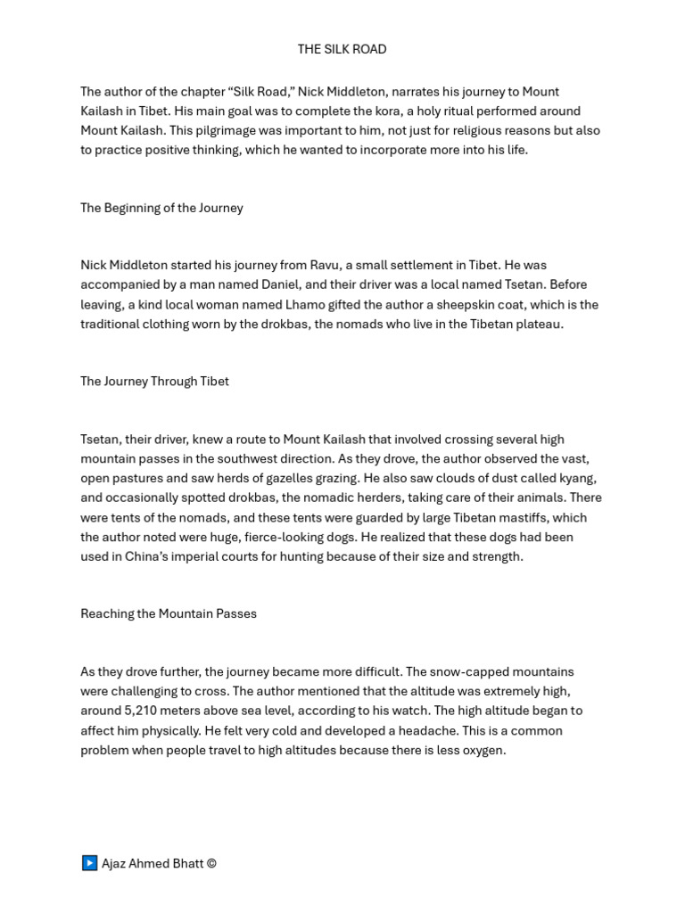 Silk Road Chronological Summary Xi Class | PDF | Tibet