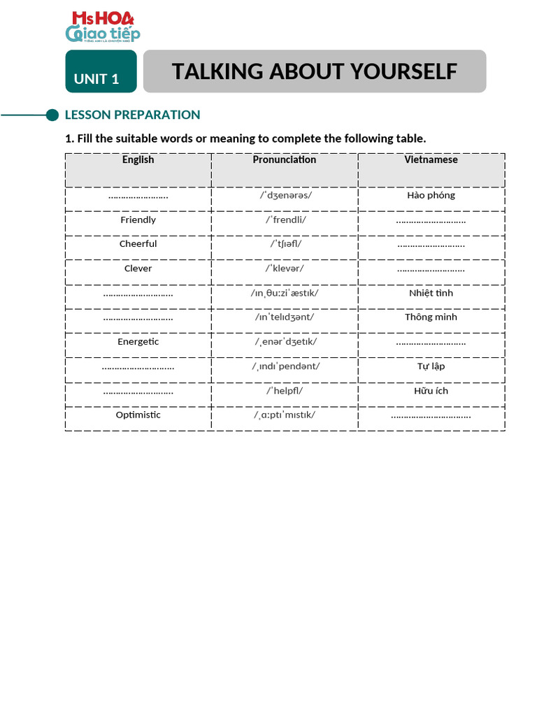 Unit 1. Handouts | PDF