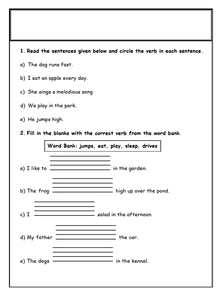 Literacy Worksheet for Kids | PDF
