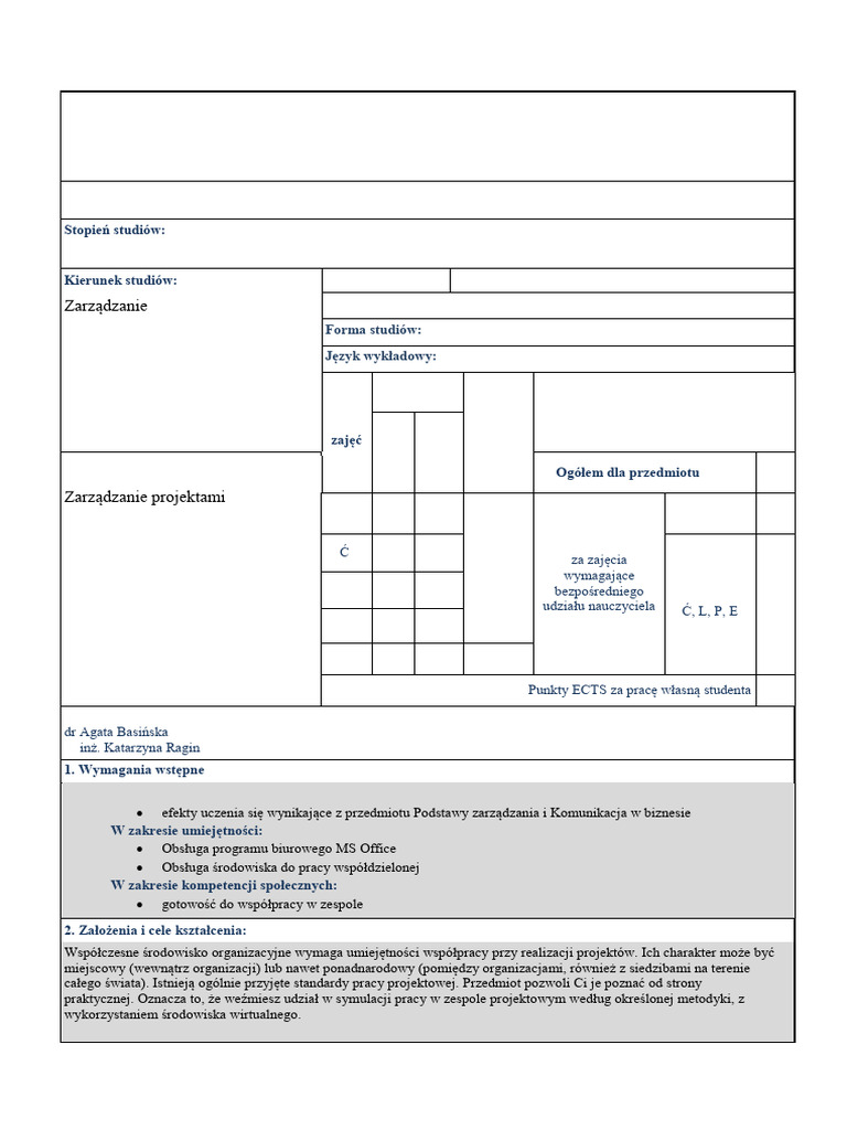 Ogólna Sem 2 Z - I - Zarzadzanie - Projektami Online | PDF