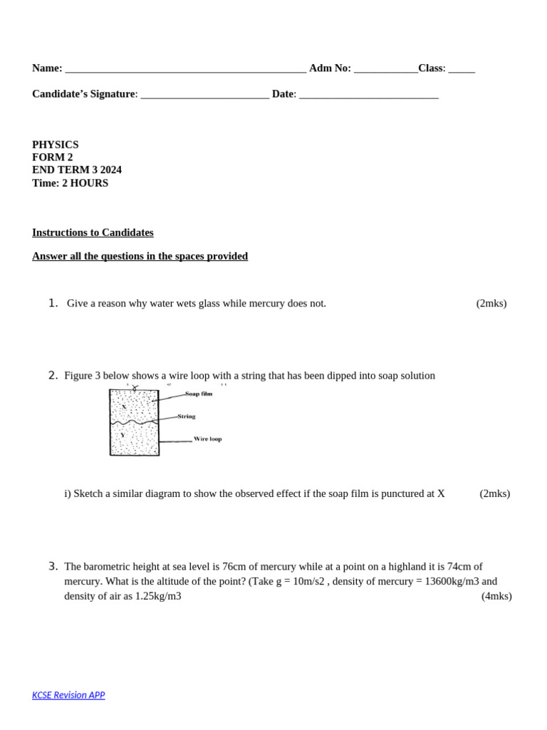 Physics F2 QS | PDF | Waves | Force