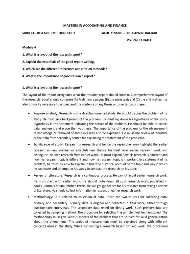 RM - NOTES Module 4 | PDF | Citation | Methodology