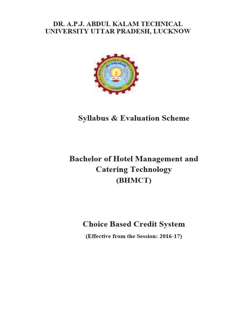 BHMCT Syllabus 2020-21 | PDF | Nutrients | Nutrition