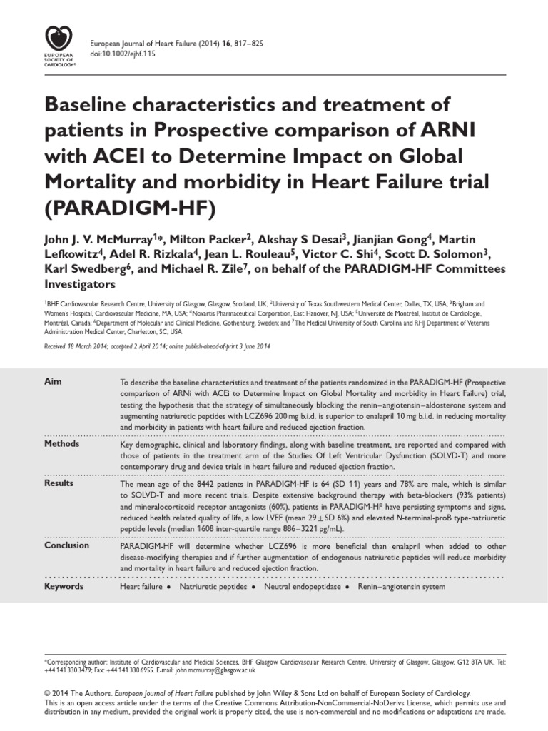 McMurray Et Al-2014-European Journal of Heart Failure | PDF | Clinical ...