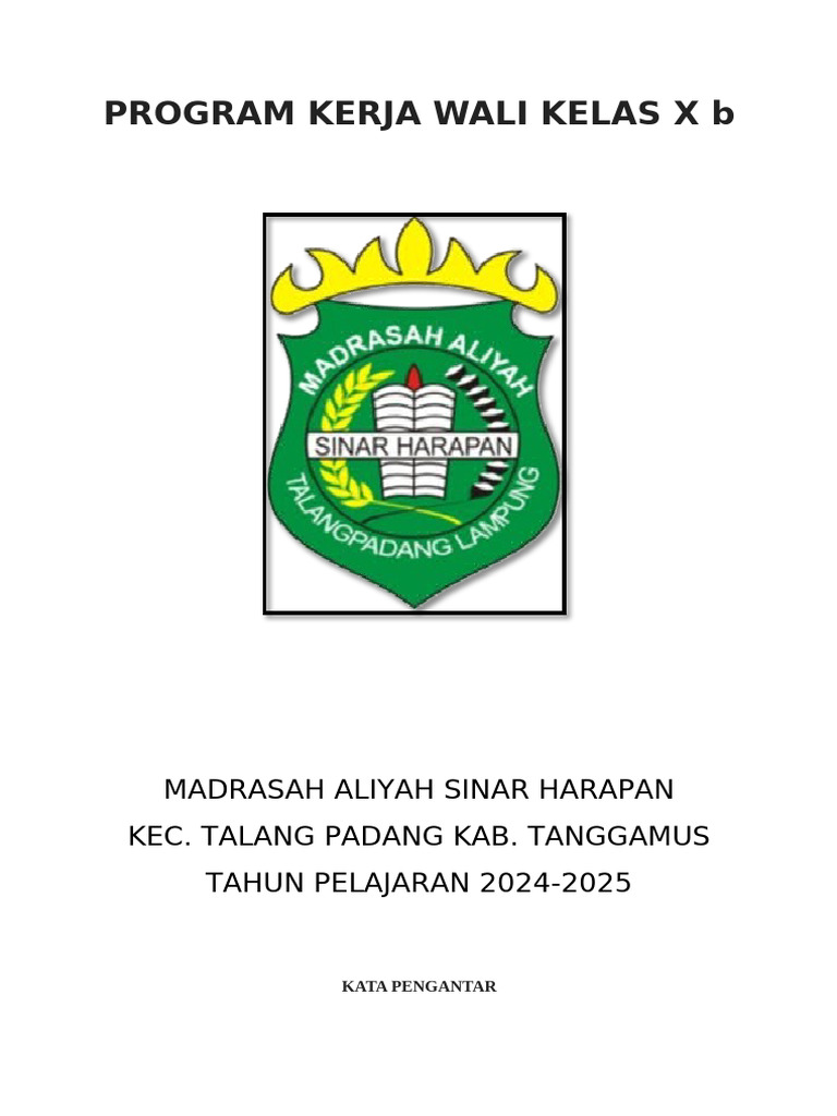 Progja Wali Kelas XB | PDF