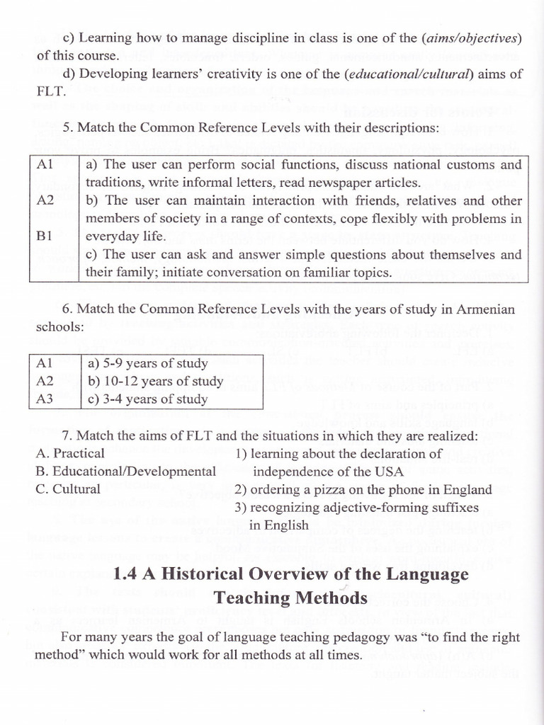 Historical Overview of The Language Teaching Methods | PDF