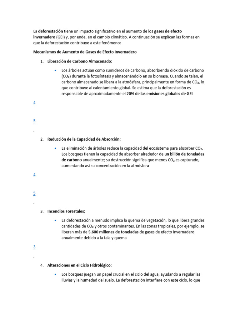 Documento 3 | PDF | Deforestación | Gases de efecto invernadero