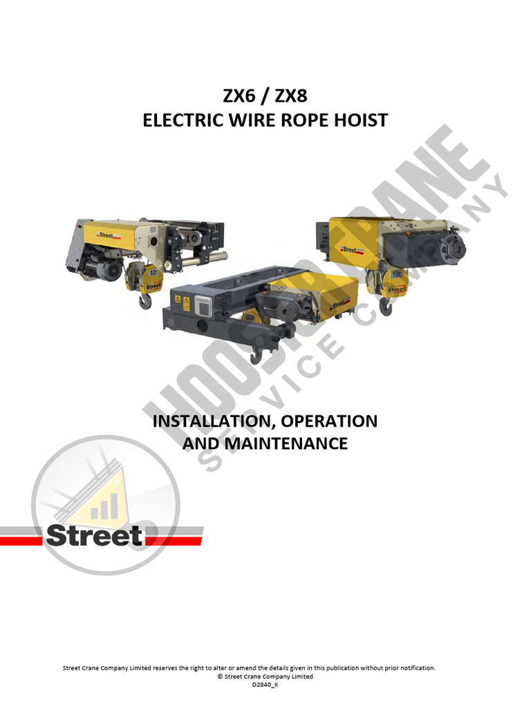 ZX6-ZX8-Hoist-D2840 STREET | PDF | Crane (Machine) | Manufactured Goods
