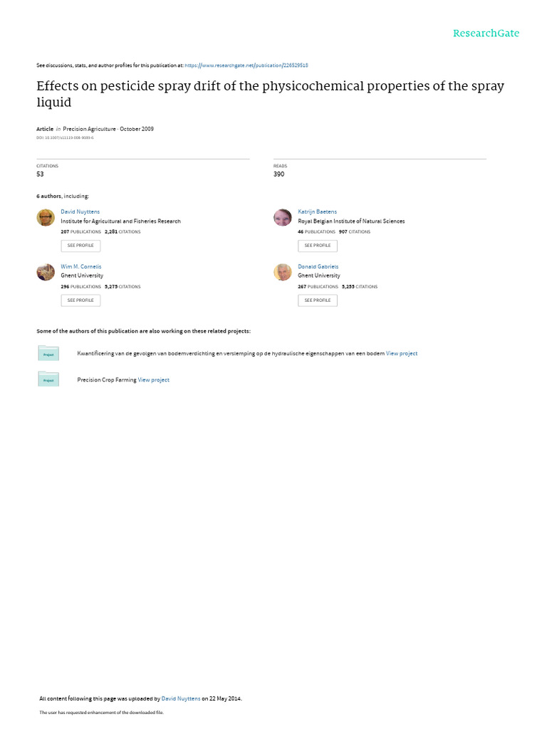 2009 DeSchampheleireetal. Physicochemistry PrecisionAgric | PDF | High ...