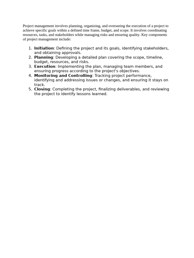 Project Management.. 1 | PDF