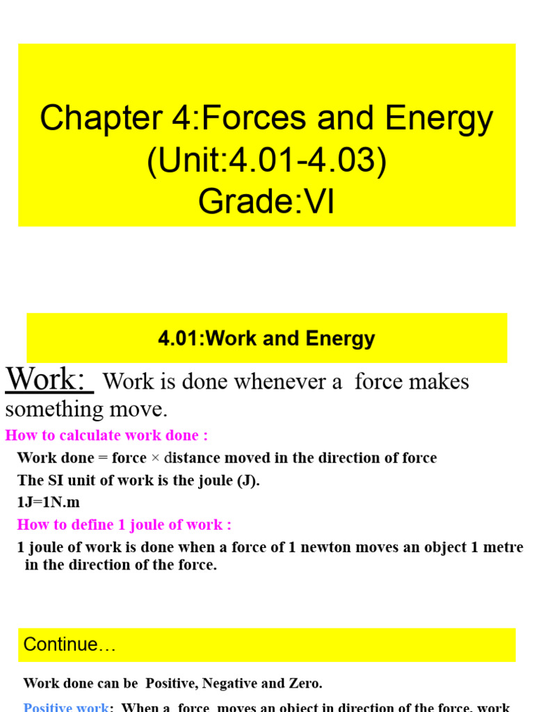 Grade 6 Physics: Forces & Energy | PDF | Potential Energy | Physics