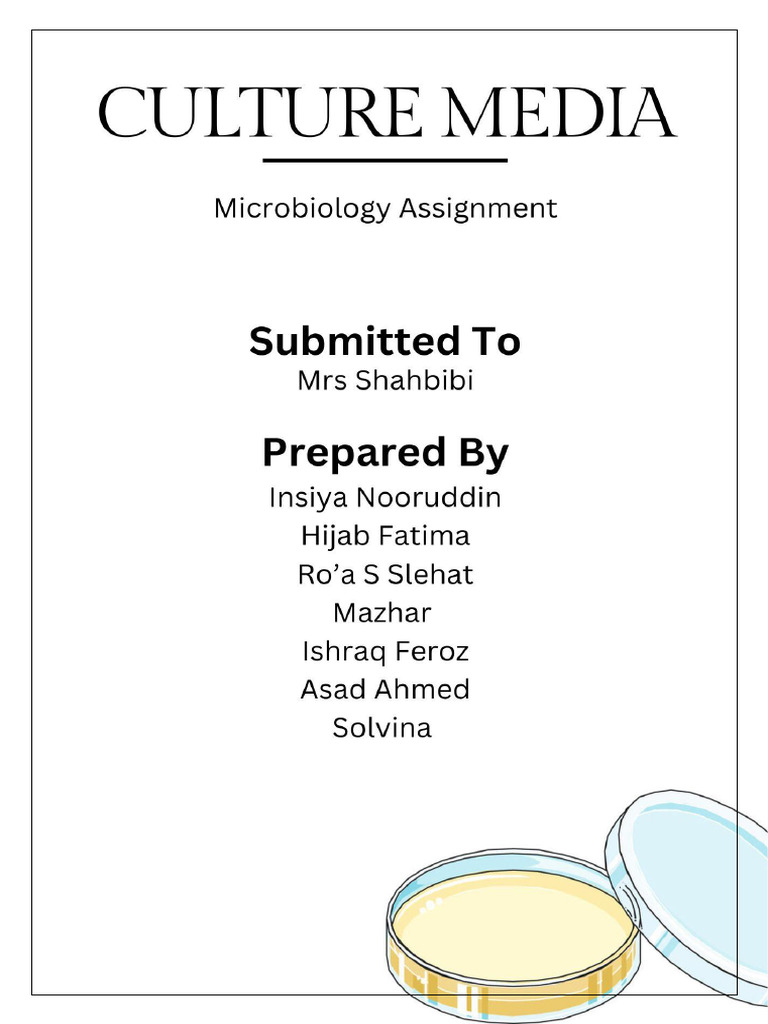 Microbiology Assignment | PDF | Growth Medium | Colony Forming Unit