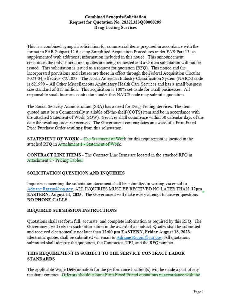 Solicitation For RFP (Template) | PDF | Assignment (Law) | Employment