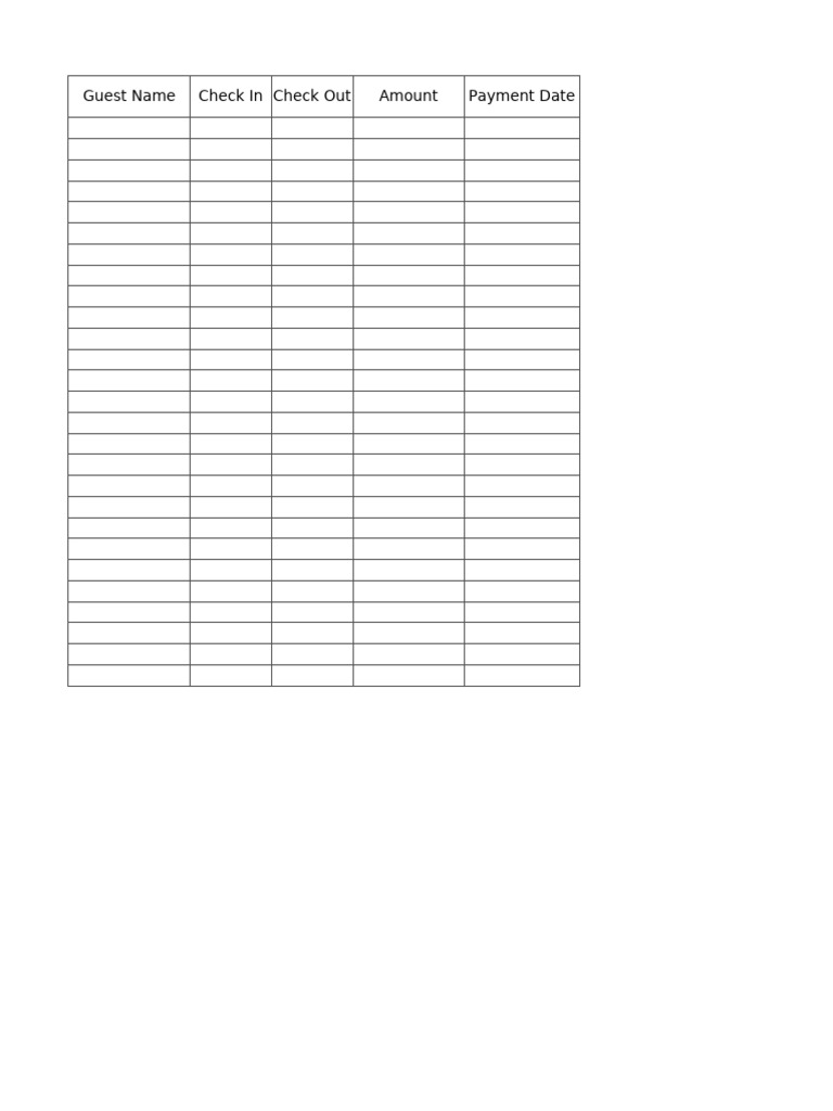 Hotel Guest Payment Records | PDF