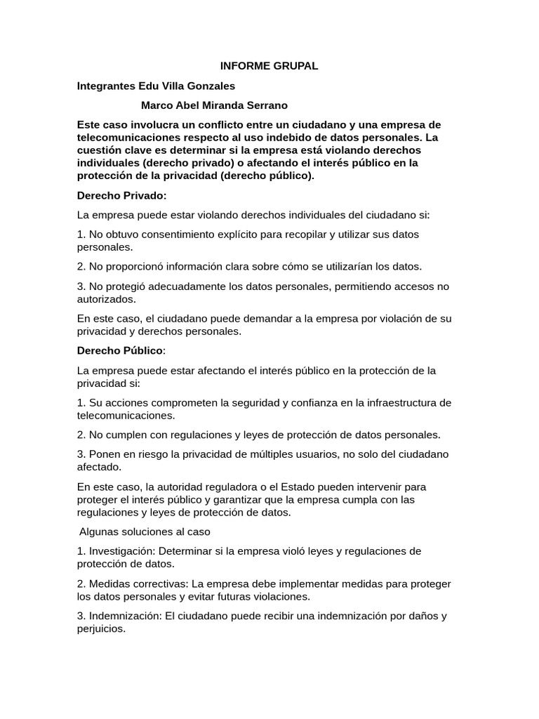 Informe Grupal - Rjbnik | PDF