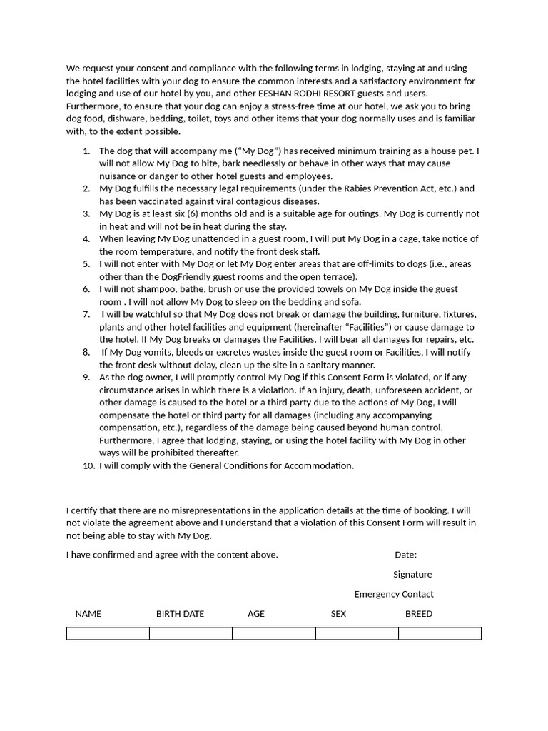 Pet Declaration | PDF | Dogs