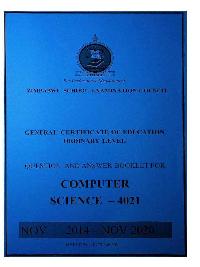 Computer Studies Exam Paper 2014 | PDF | Computer Data Storage ...
