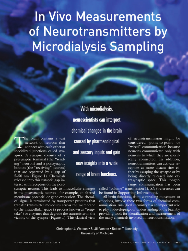 Watson Et Al 2006 in Vivo Measurements of Neurotransmitters by ...